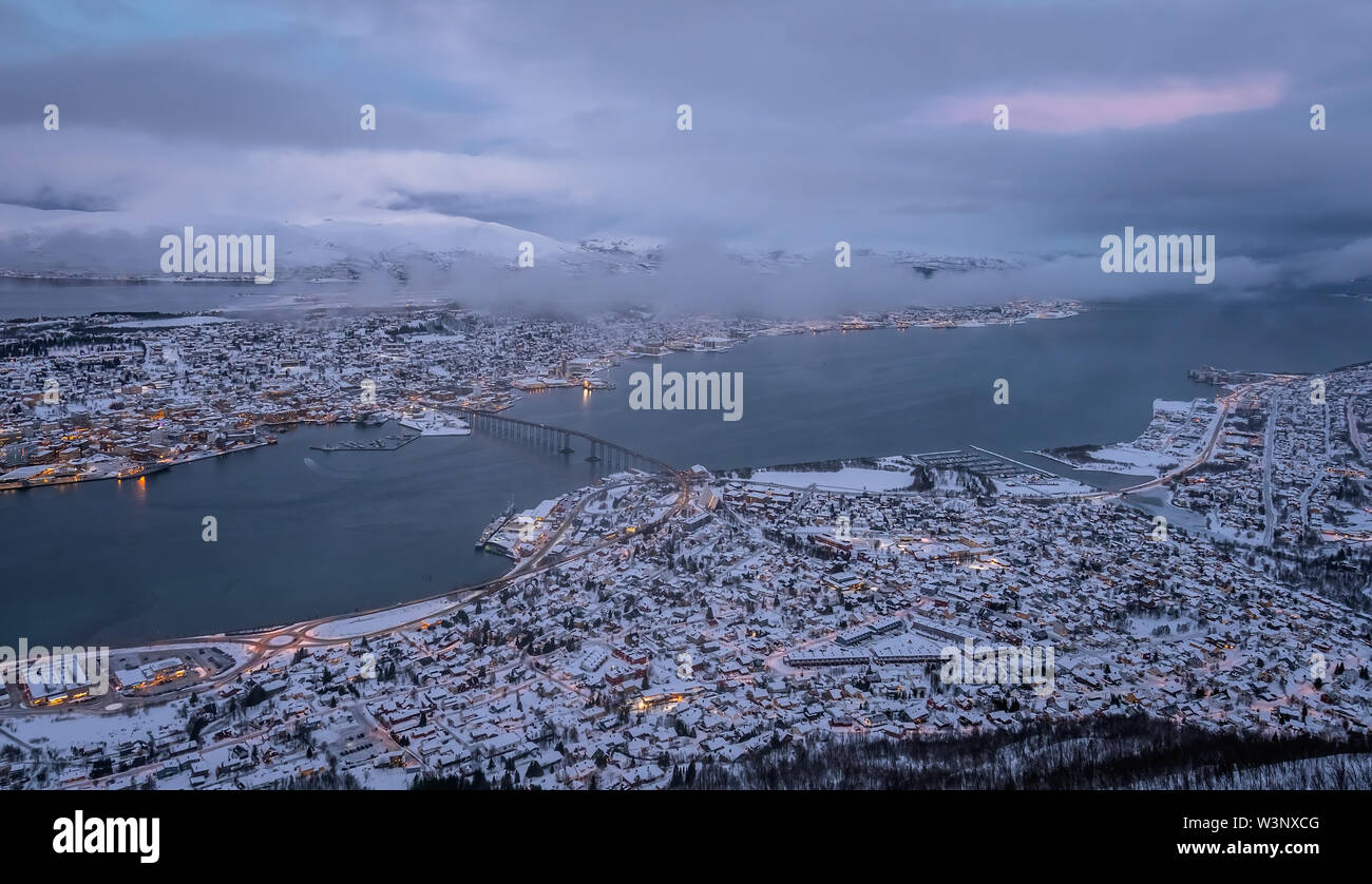 Aerial view strait in tromso hi-res stock photography and images - Alamy