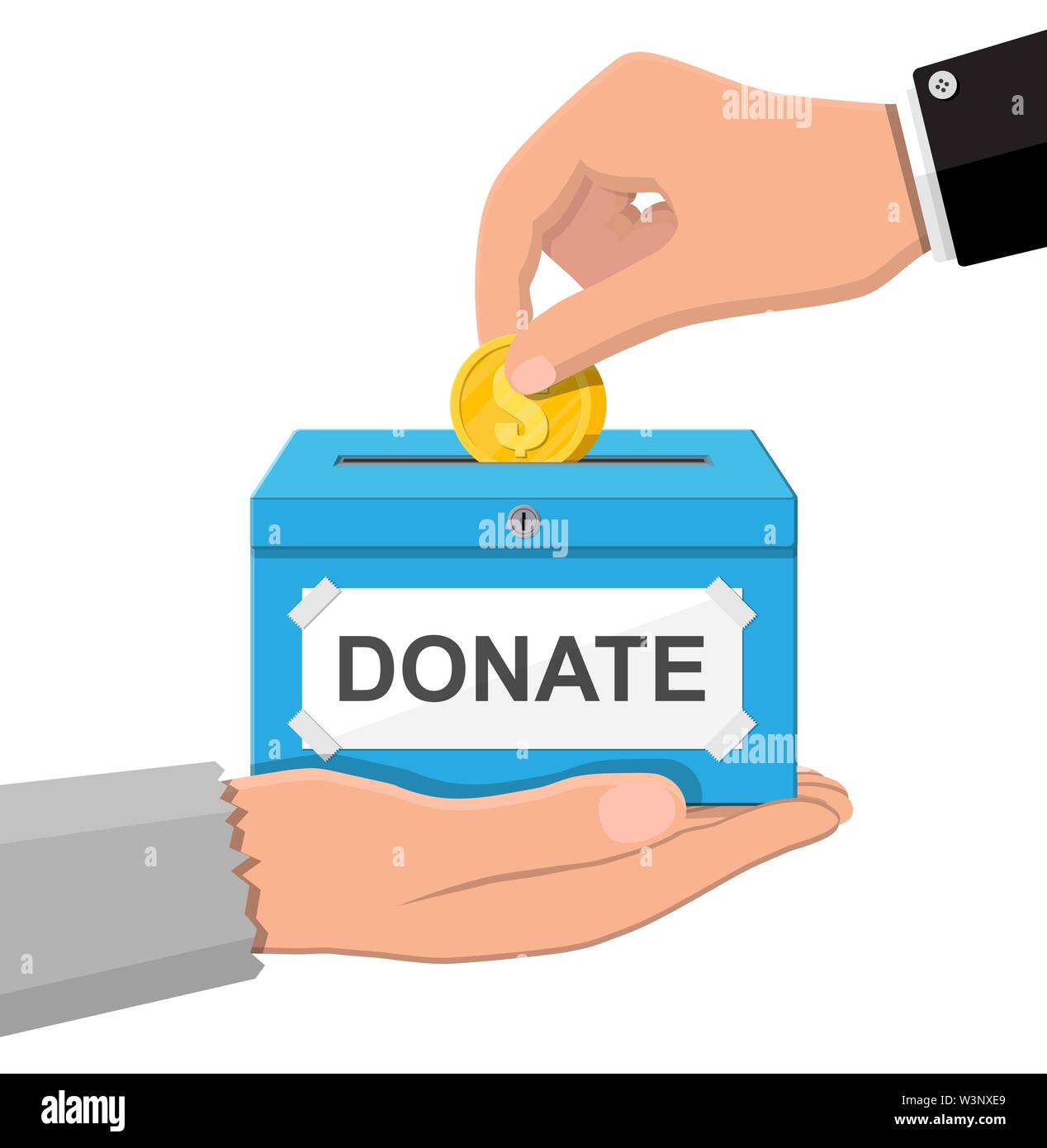 Donation box concept Cut Out Stock Images & Pictures - Alamy