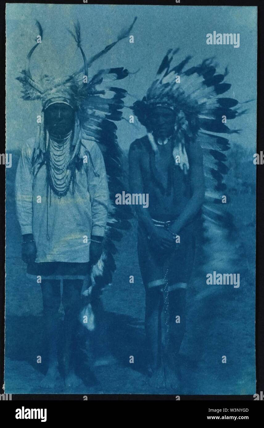 blueprint photographs of Indians and scenes in and near Fort Custer ...