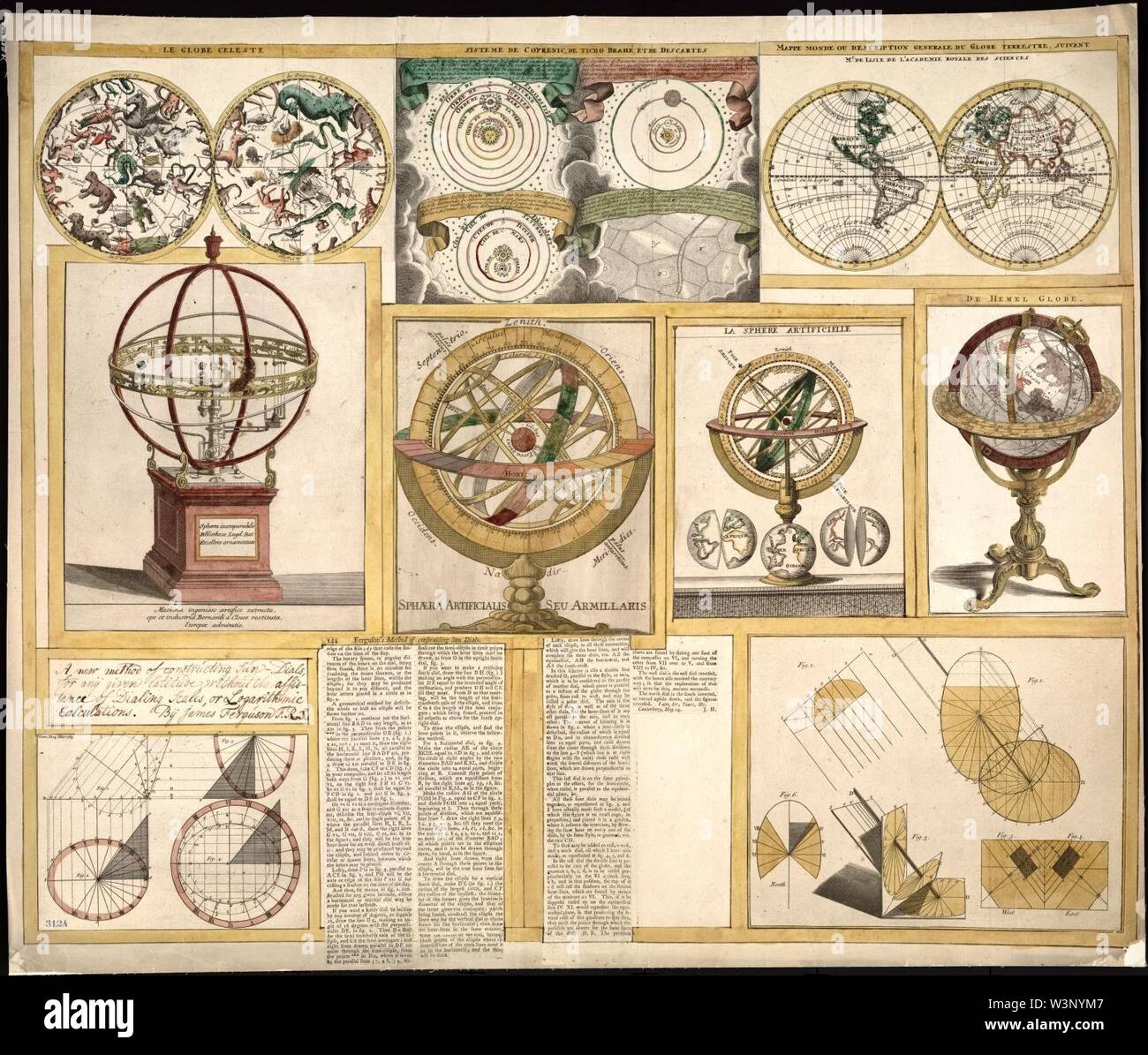 nine images including astronomical instruments, celestial charts, and a ...