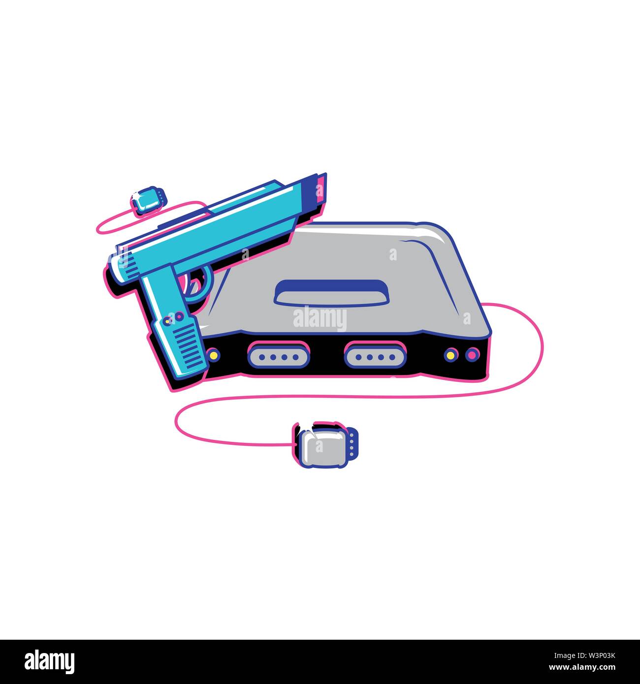 retro video game console with gun vector illustration design Stock ...