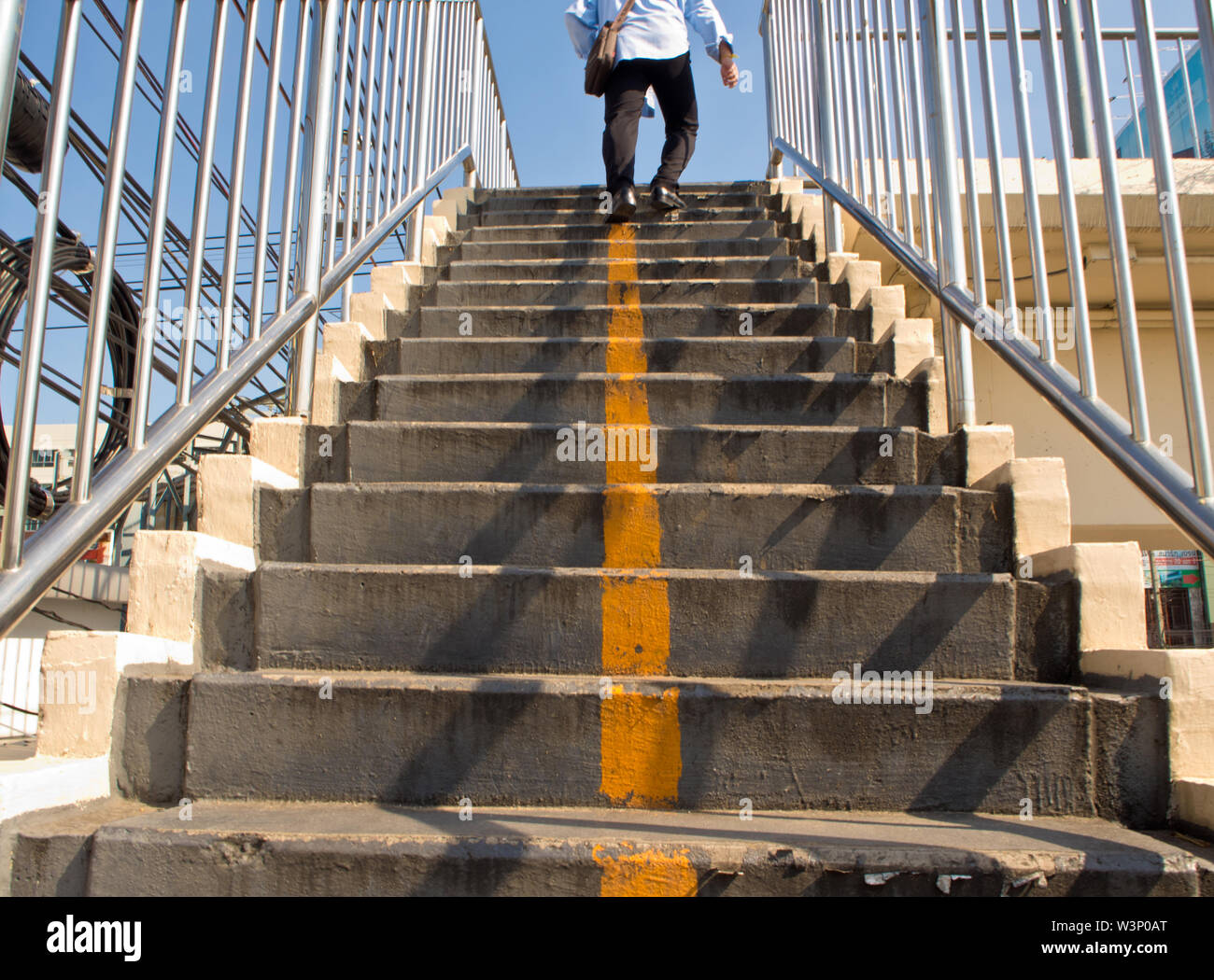 Safety line on steps hi-res stock photography and images - Alamy
