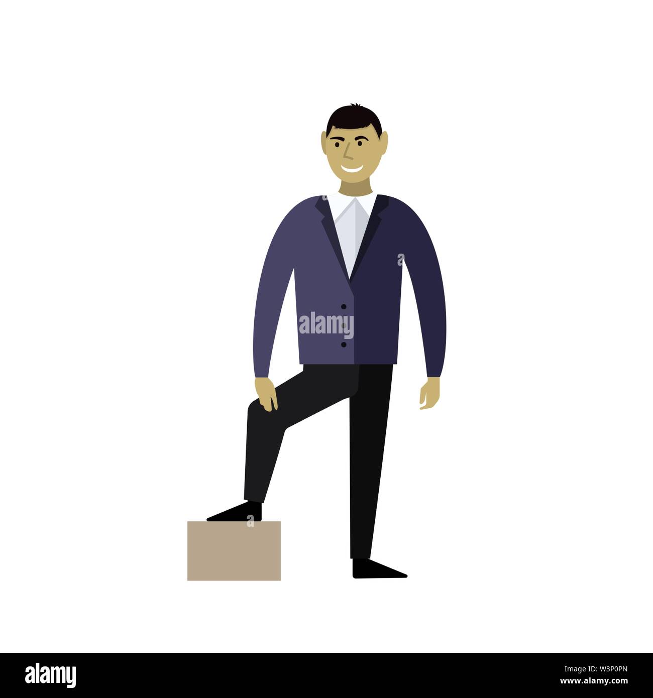 Happy smiling man. Vector illustration. Flat style design. Business ...