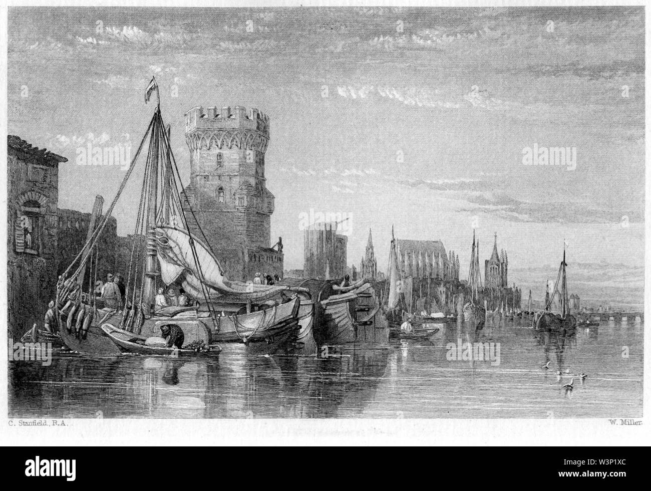 Cologne engraving by William Miller after C Stanfield Stock Photo - Alamy