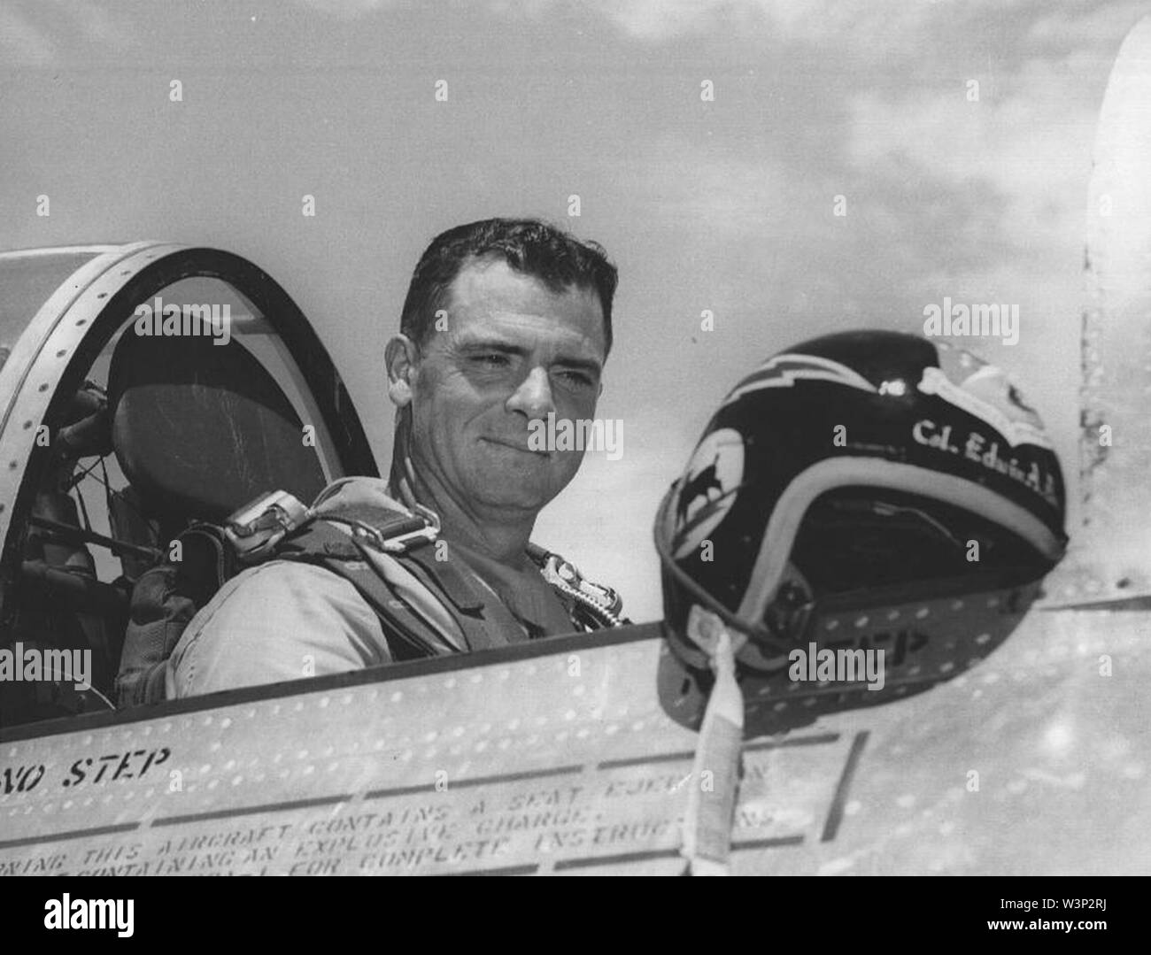 Colonel Edwin A. Doss on Plane Stock Photo - Alamy