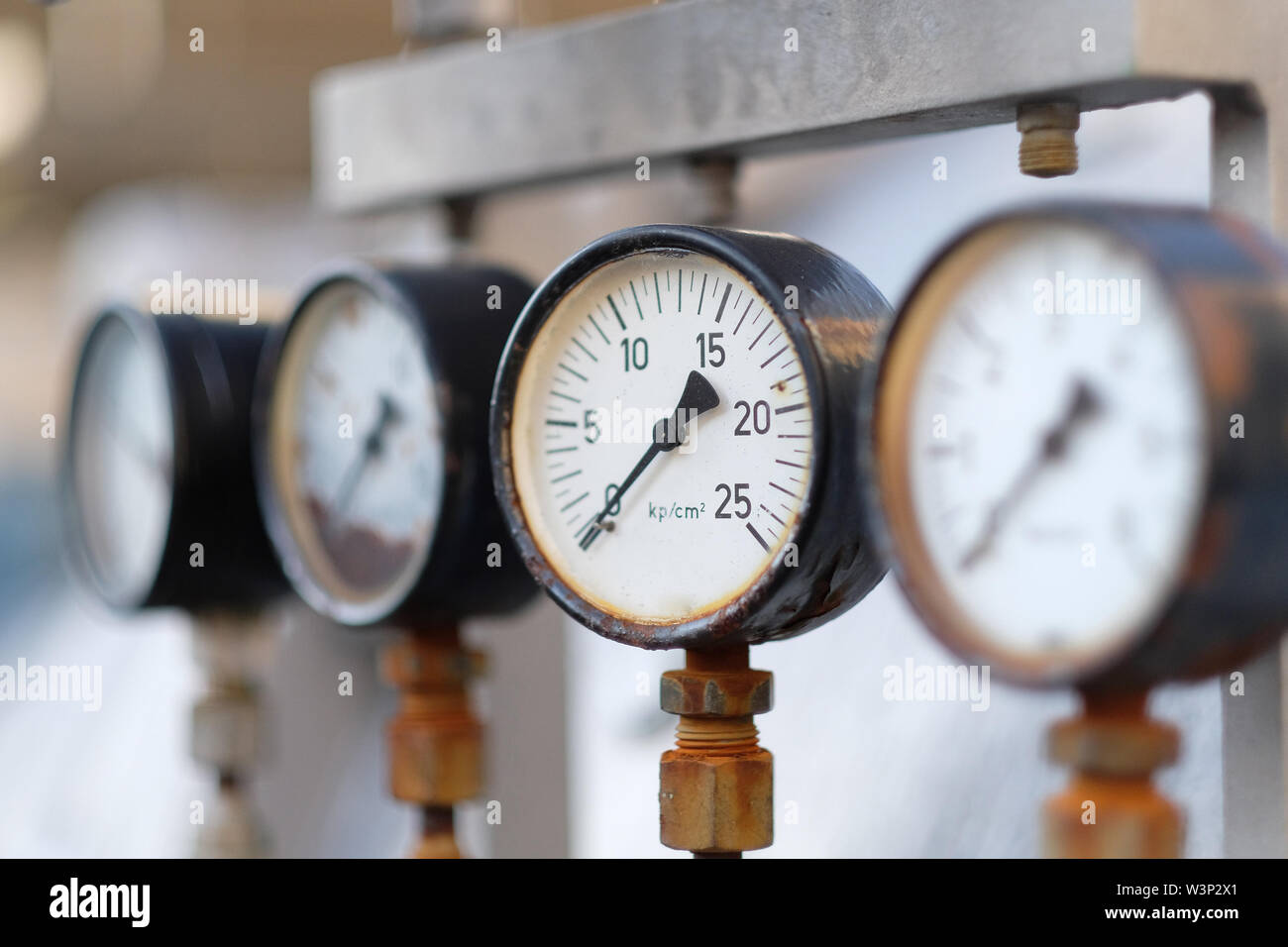 Old manometer among pressure control devices Stock Photo - Alamy