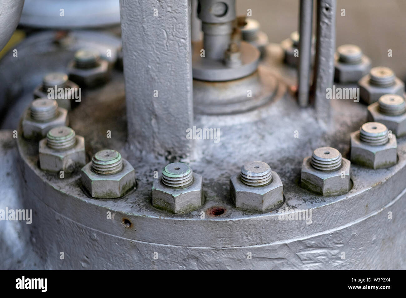 Sealed connection of the cover of the steam boiler Stock Photo - Alamy