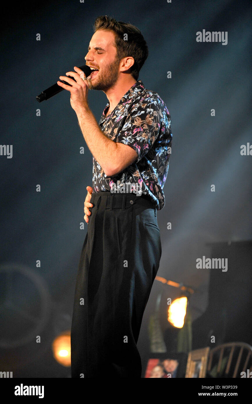 Ben Platt performs live on stage at the Hammersmith Apollo, London, as ...