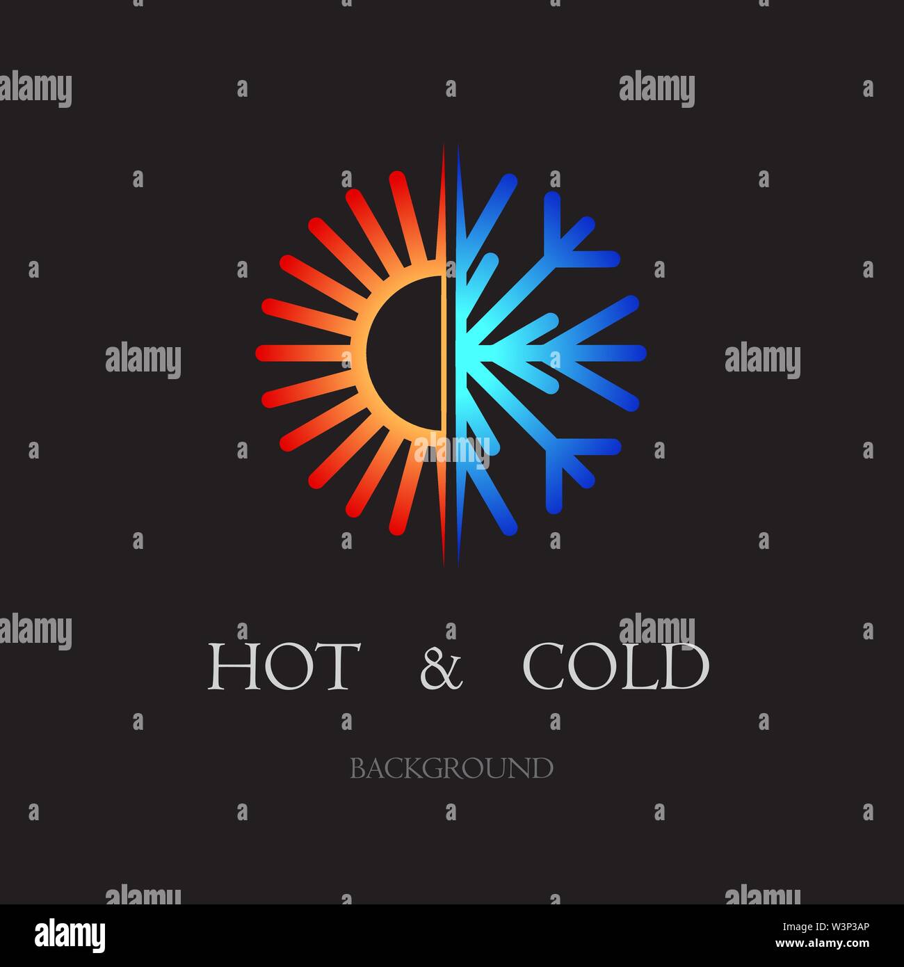 Sun and snowflake symbols isolated on white background Stock Vector ...