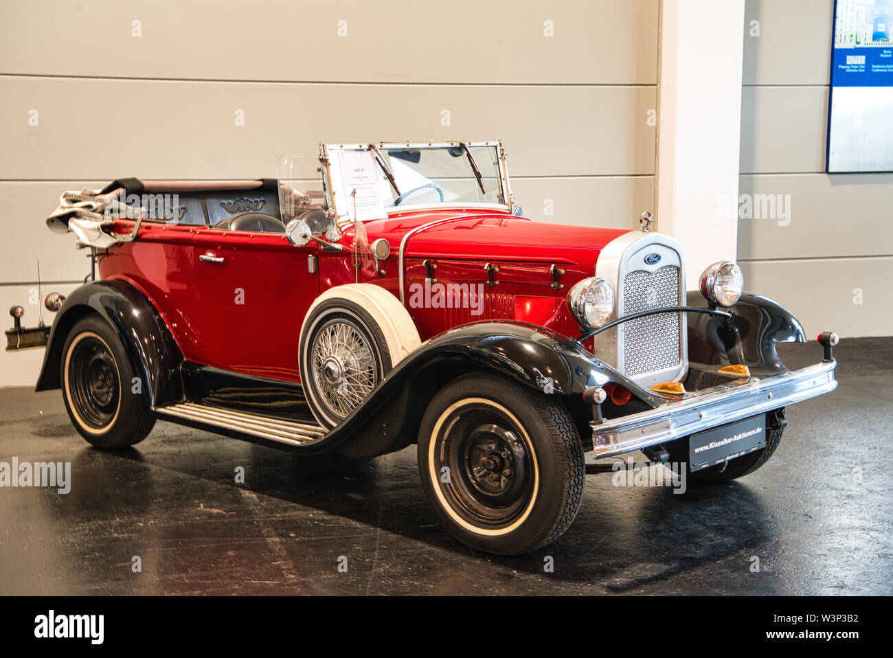 FRIEDRICHSHAFEN - MAY 2019: red FORD MODEL A 1930 cabrio roadster at ...