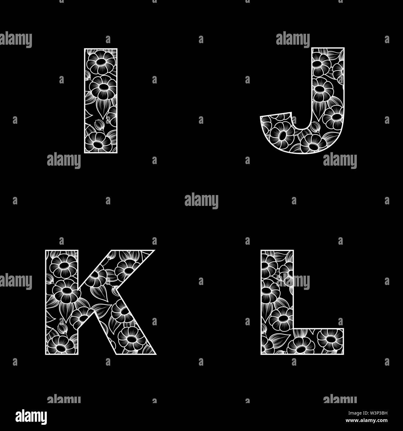 Floral alphabet hi-res stock photography and images - Alamy