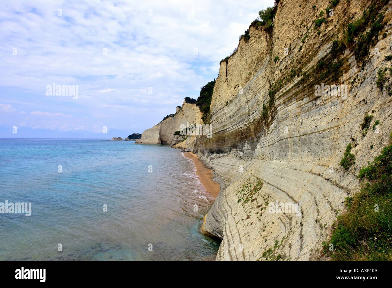 Loggas Beach Cliffs,peroulades ,Corfu,Greece,Ionian Islands Stock Photo ...
