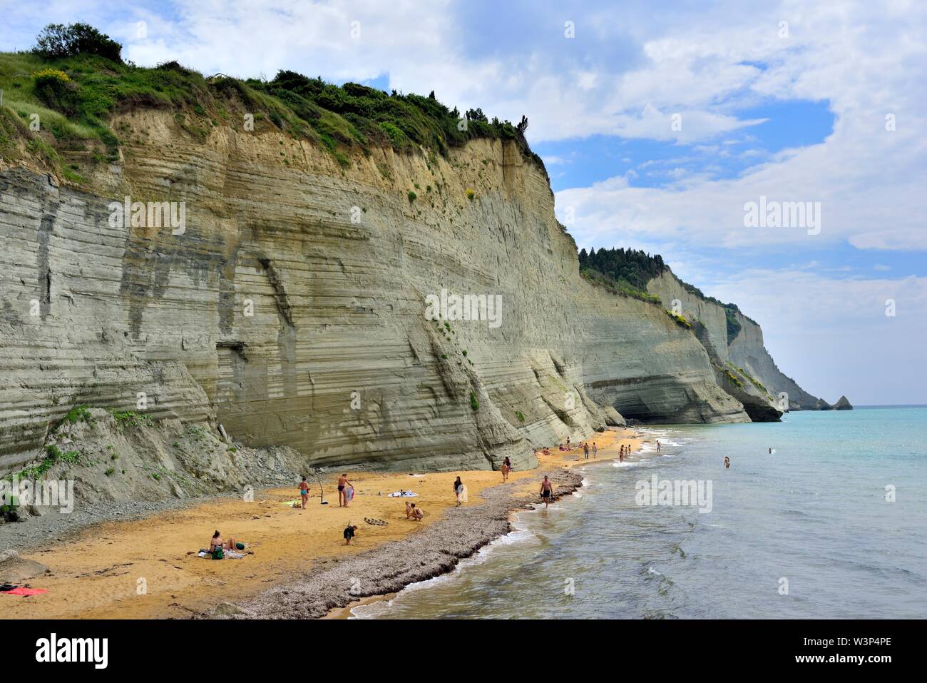Loggas Beach Cliffs,peroulades ,Corfu,Greece,Ionian Islands Stock Photo ...
