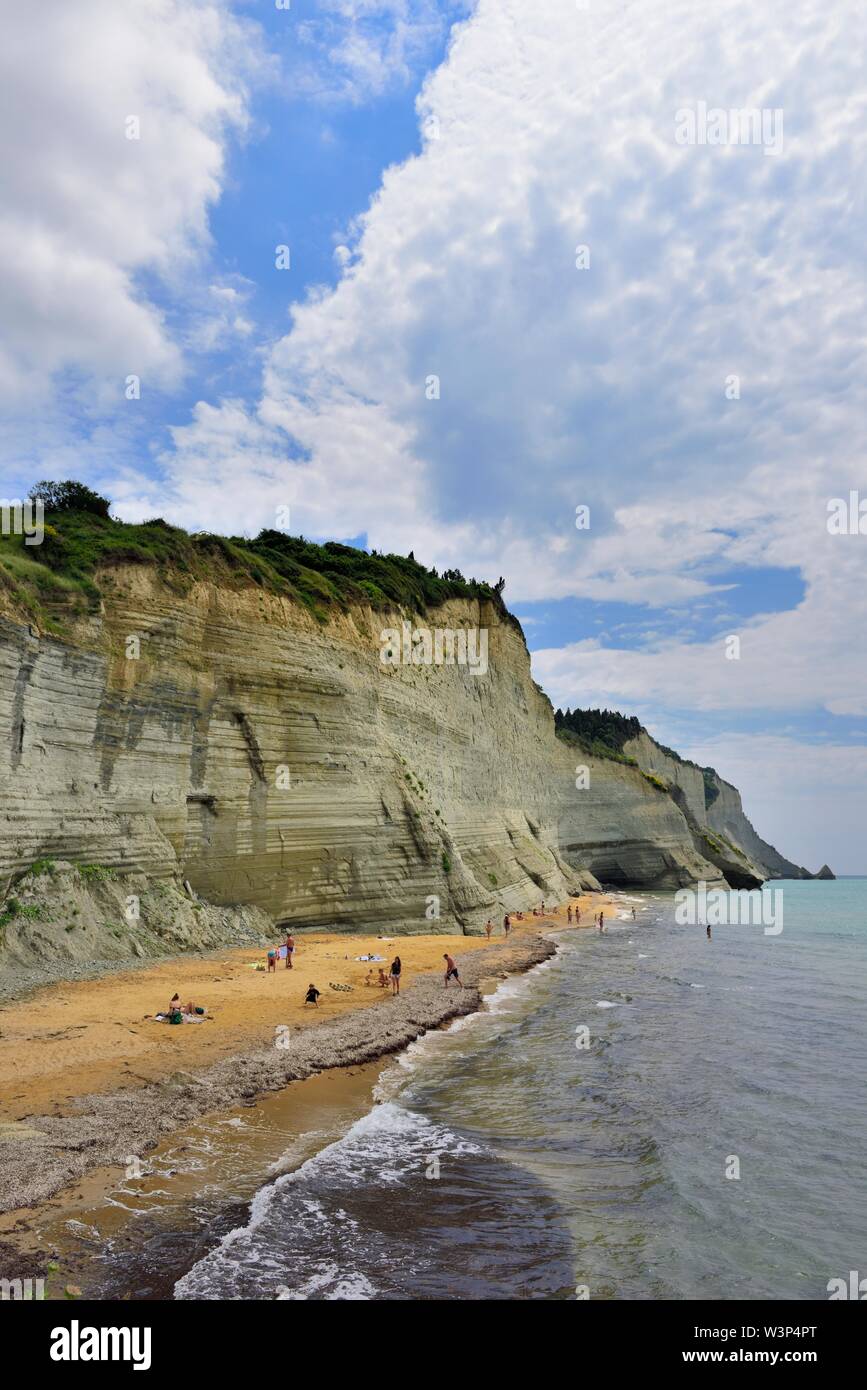 Loggas Beach Cliffs,peroulades ,Corfu,Greece,Ionian Islands Stock Photo ...