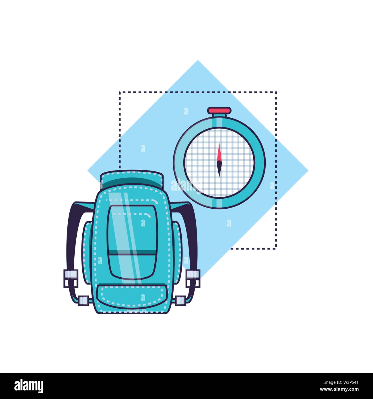 compass guide device with suitcase vector illustration design Stock ...