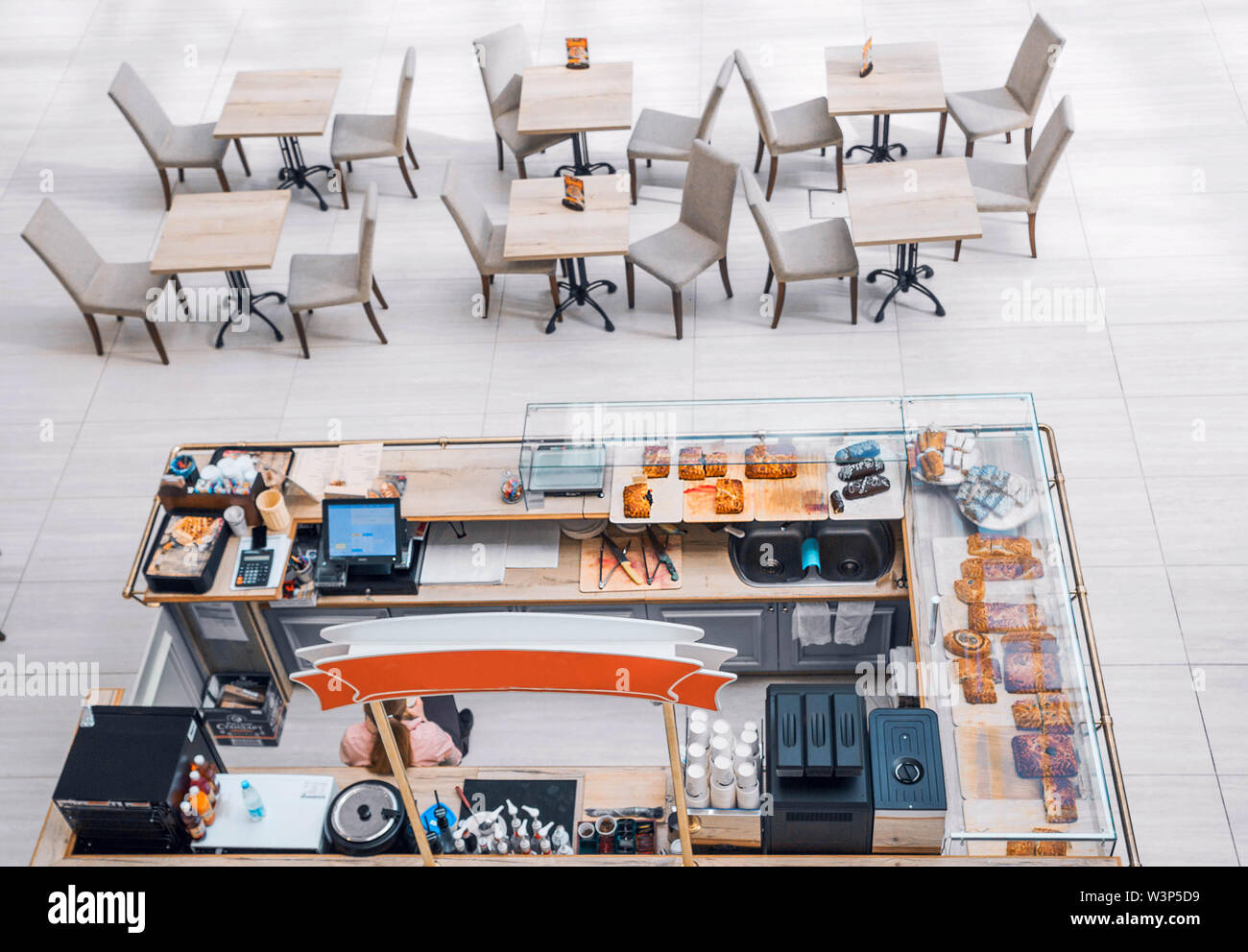 Photoi of Cafe in the mall. View from above Stock Photo - Alamy