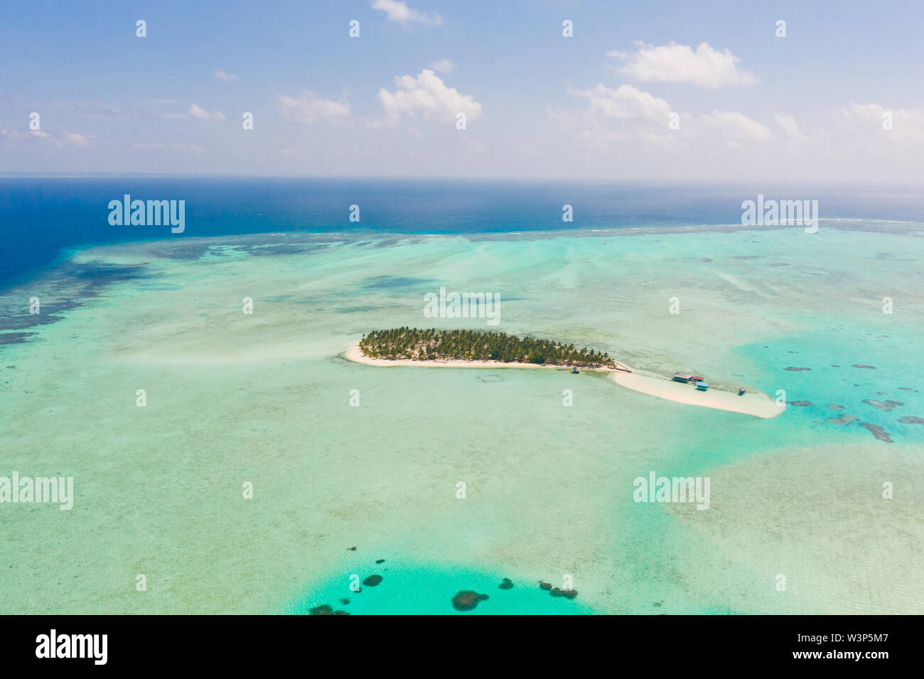 Onok Island Balabac, Philippines. The island of white sand on a large ...