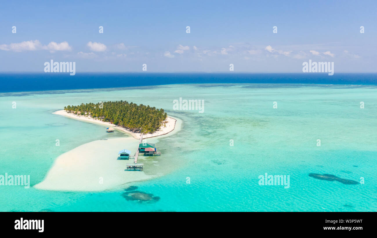 Seascape with a paradise island. Onok Island Balabac, Philippines. A ...
