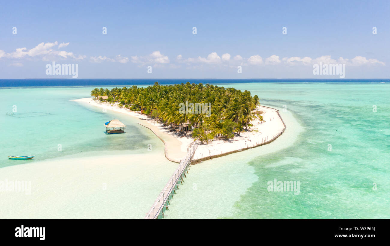 Seascape with a paradise island. Onok Island Balabac, Philippines. A ...