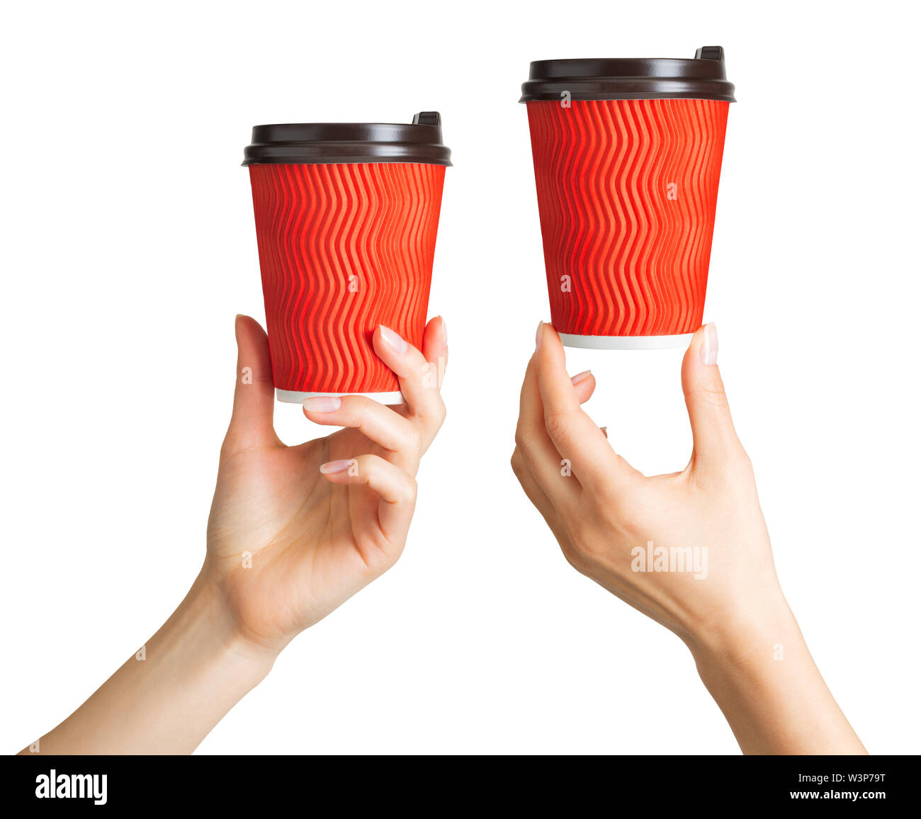 Woman hands holding cappuccino Cut Out Stock Images & Pictures - Alamy