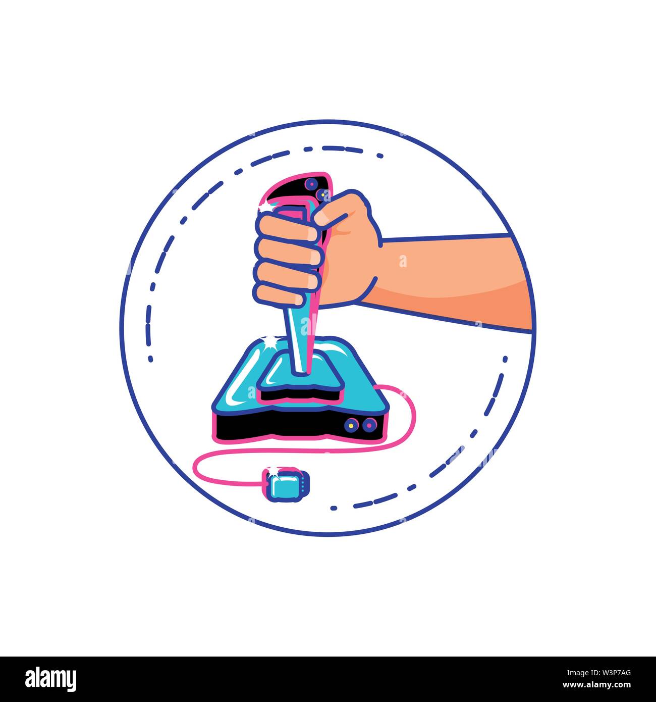 gamer hand using video game joystick control vector illustration design ...