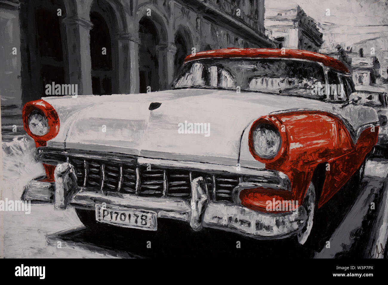 Classic car paintings hi-res stock photography and images - Alamy