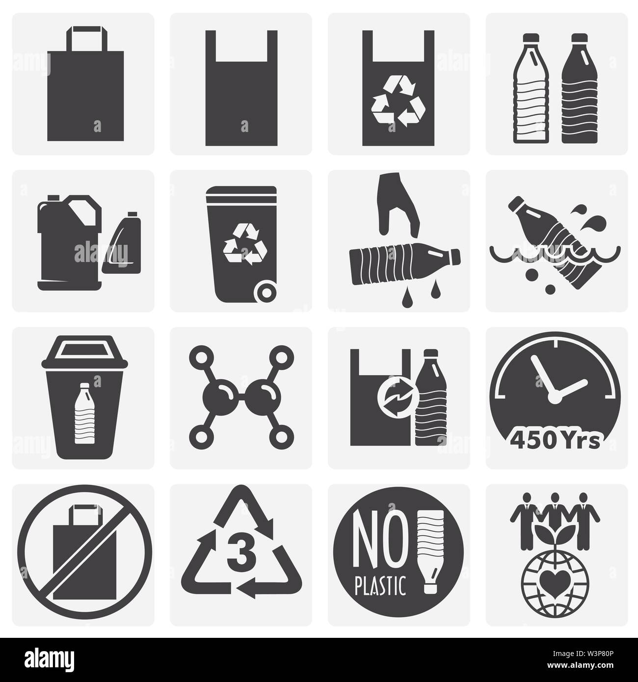Plastic related icons set on background for graphic and web design ...