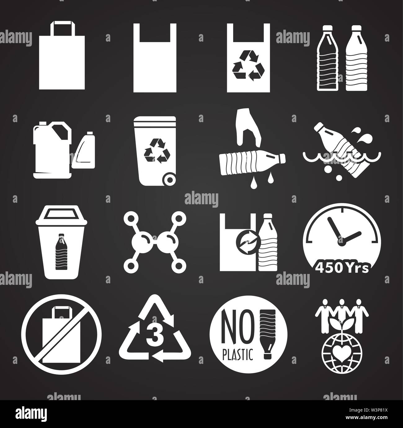 Plastic related icons set on background for graphic and web design ...