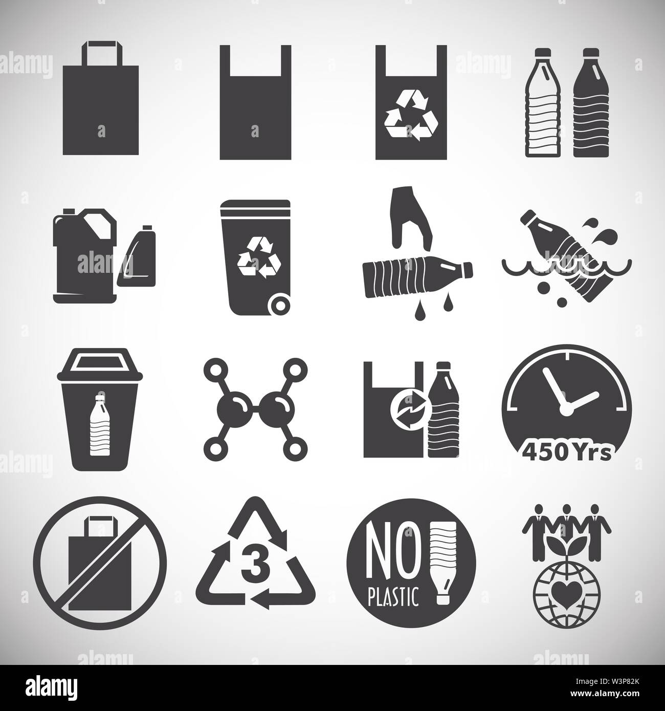 Plastic related icons set on background for graphic and web design ...