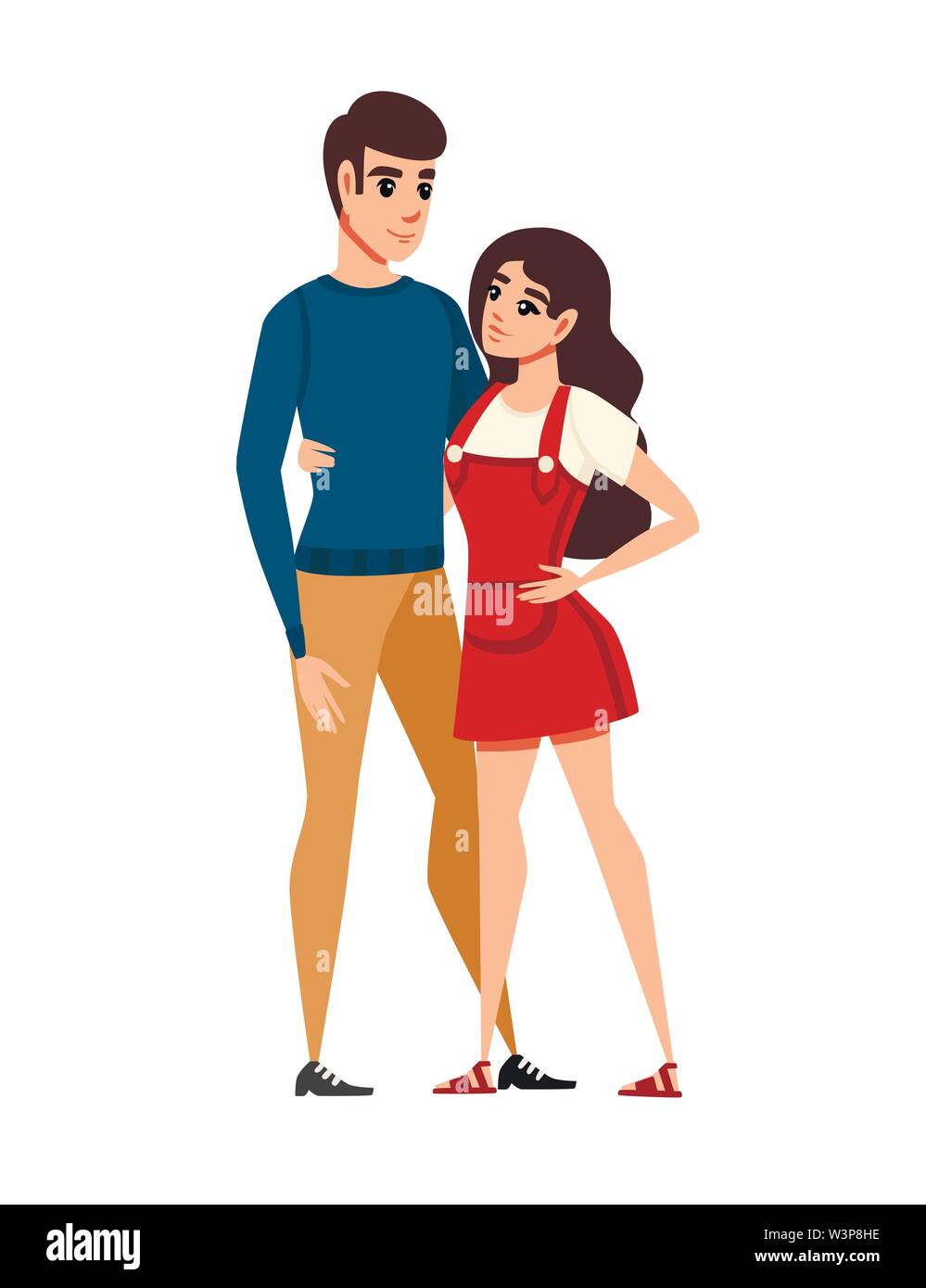 Hugging Couple Cartoon