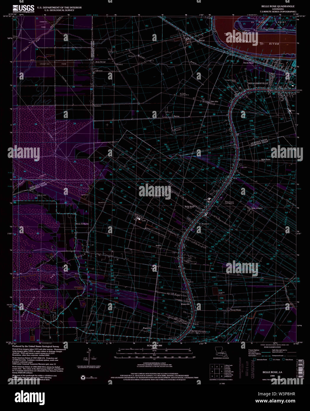 Belle Rose Louisiana Map