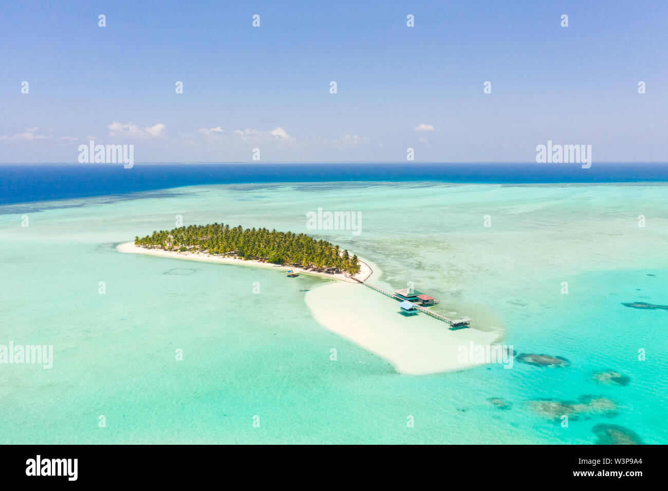 Onok Island Balabac, Philippines. The island of white sand on a large ...