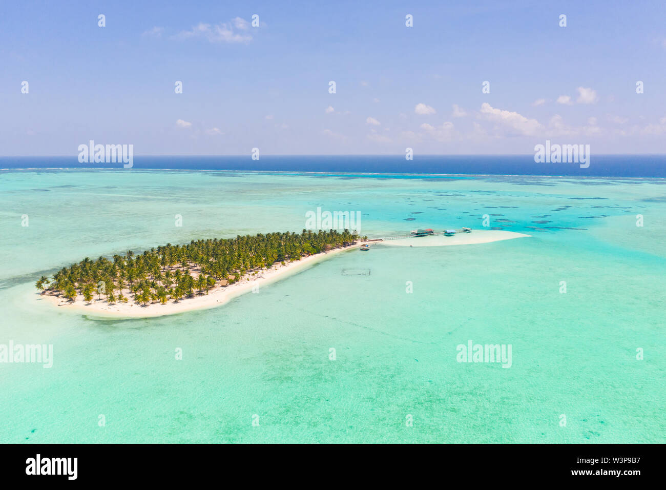 Onok Island Balabac, Philippines. The island of white sand on a large ...