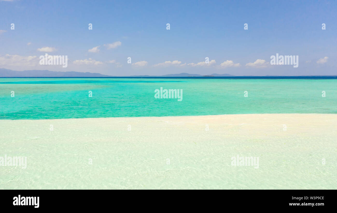 Sea water with lagoon and reefs, water background. Seascape with clear ...