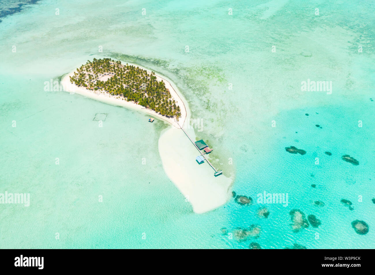 Seascape with a paradise island. Onok Island Balabac, Philippines. A ...