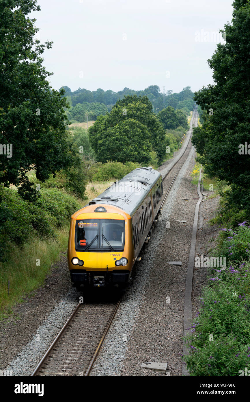 West Midlands Railway class 172 diesel at Old Milverton, Warwickshire ...