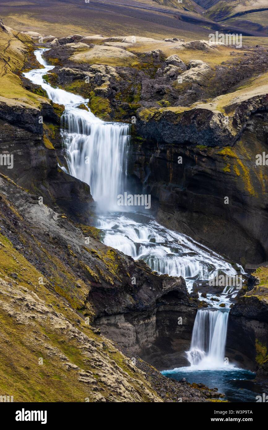 Ofaerufoss waterfall in the eldgja gorge hi-res stock photography and ...