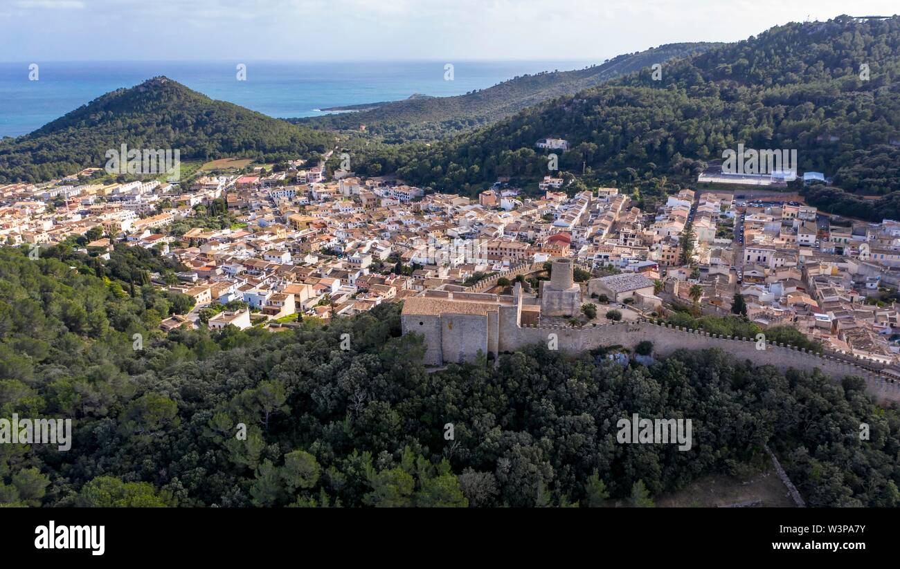 City view with castell de capdepera hi-res stock photography and images ...