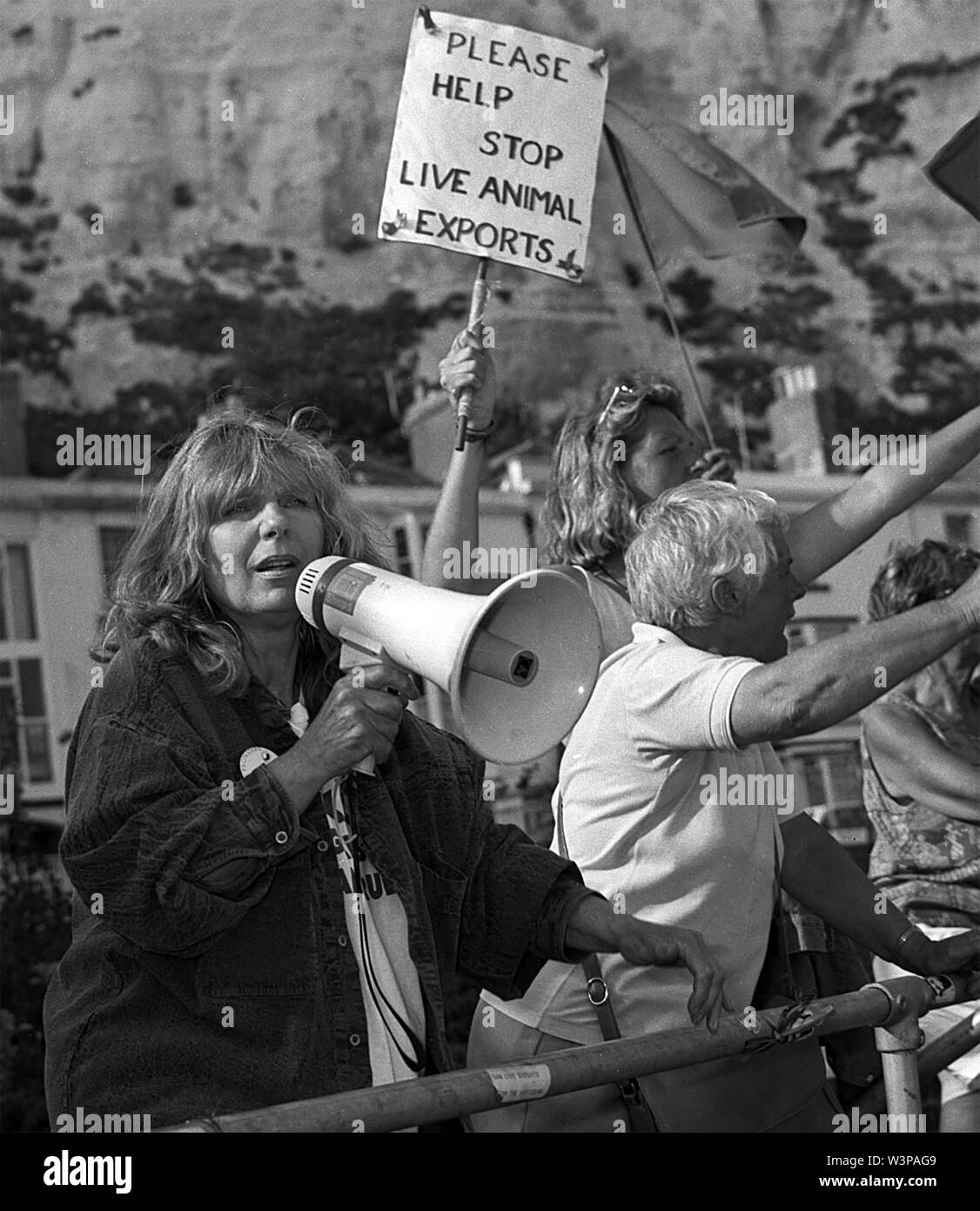 carla lane, demonstration , live exports,1995 Stock Photo - Alamy