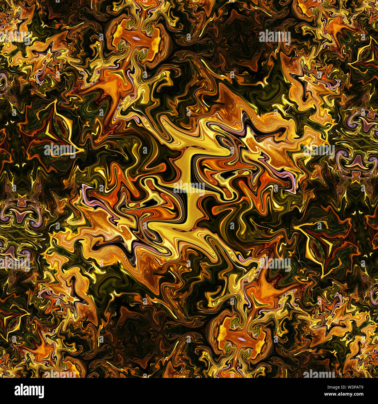 Abstract gold background. Fractal luxury art. Graphic painting golden ...