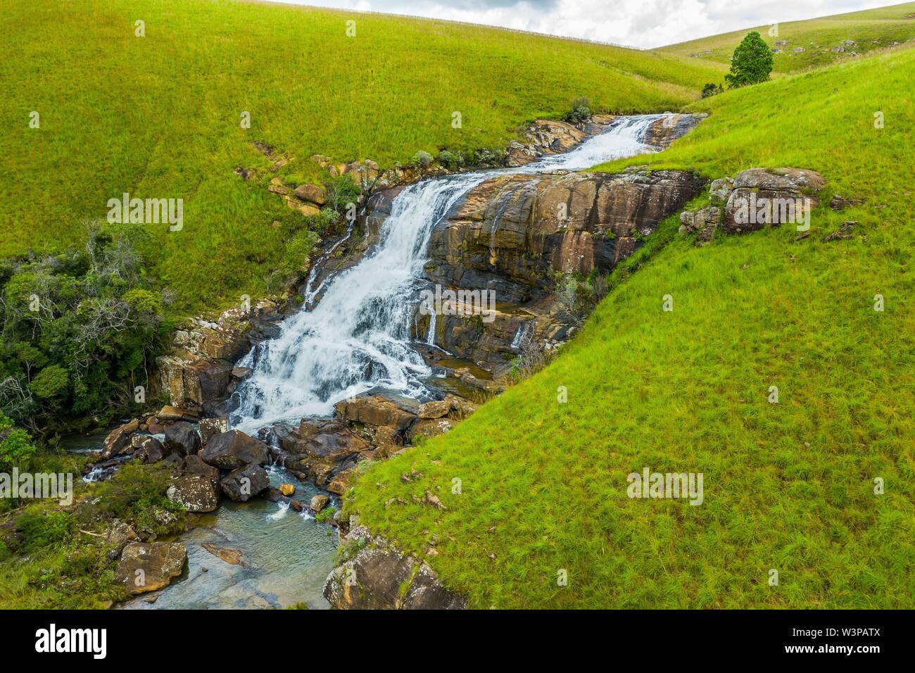 Waterfall at RN4 near Ankazosary, Central Madagascar, Madagascar Stock ...