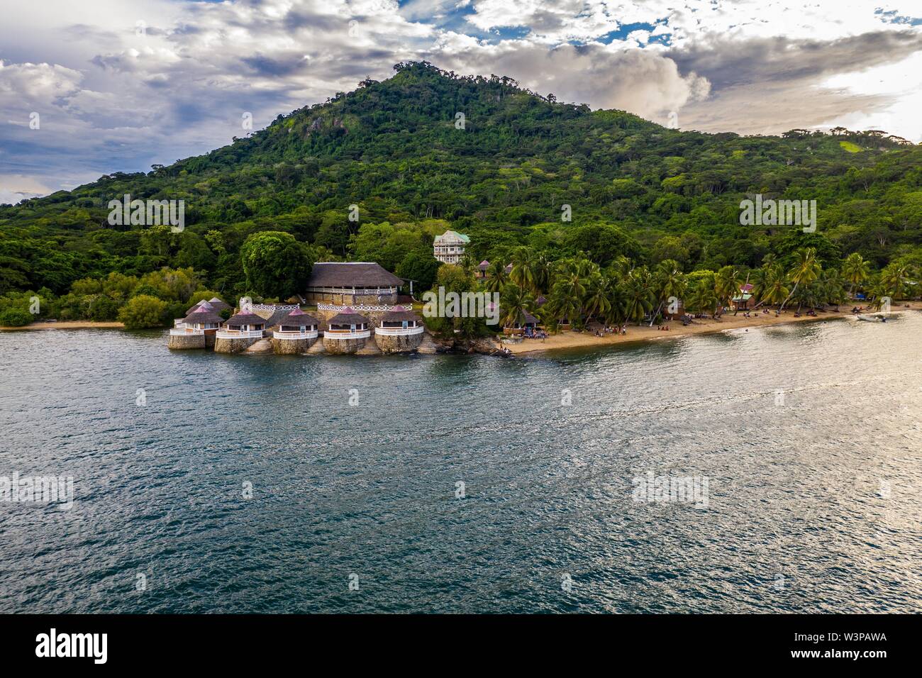 Hotel le Baobab, Ankify, Diana region, drone shot, North Madagascar ...