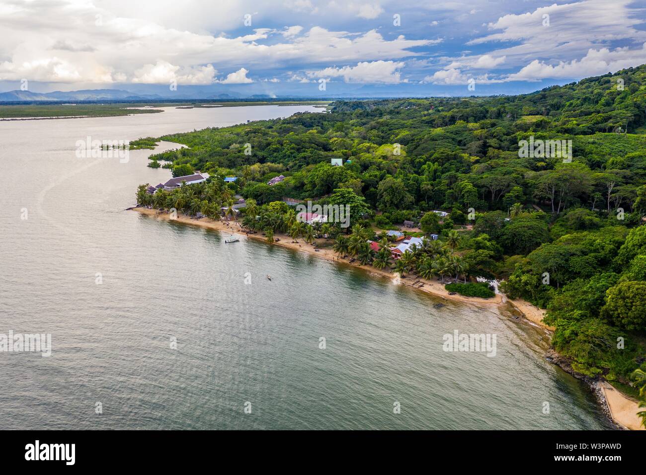 Beach of Ankify, region Diana, drone shot, North Madagascar, Madagascar ...