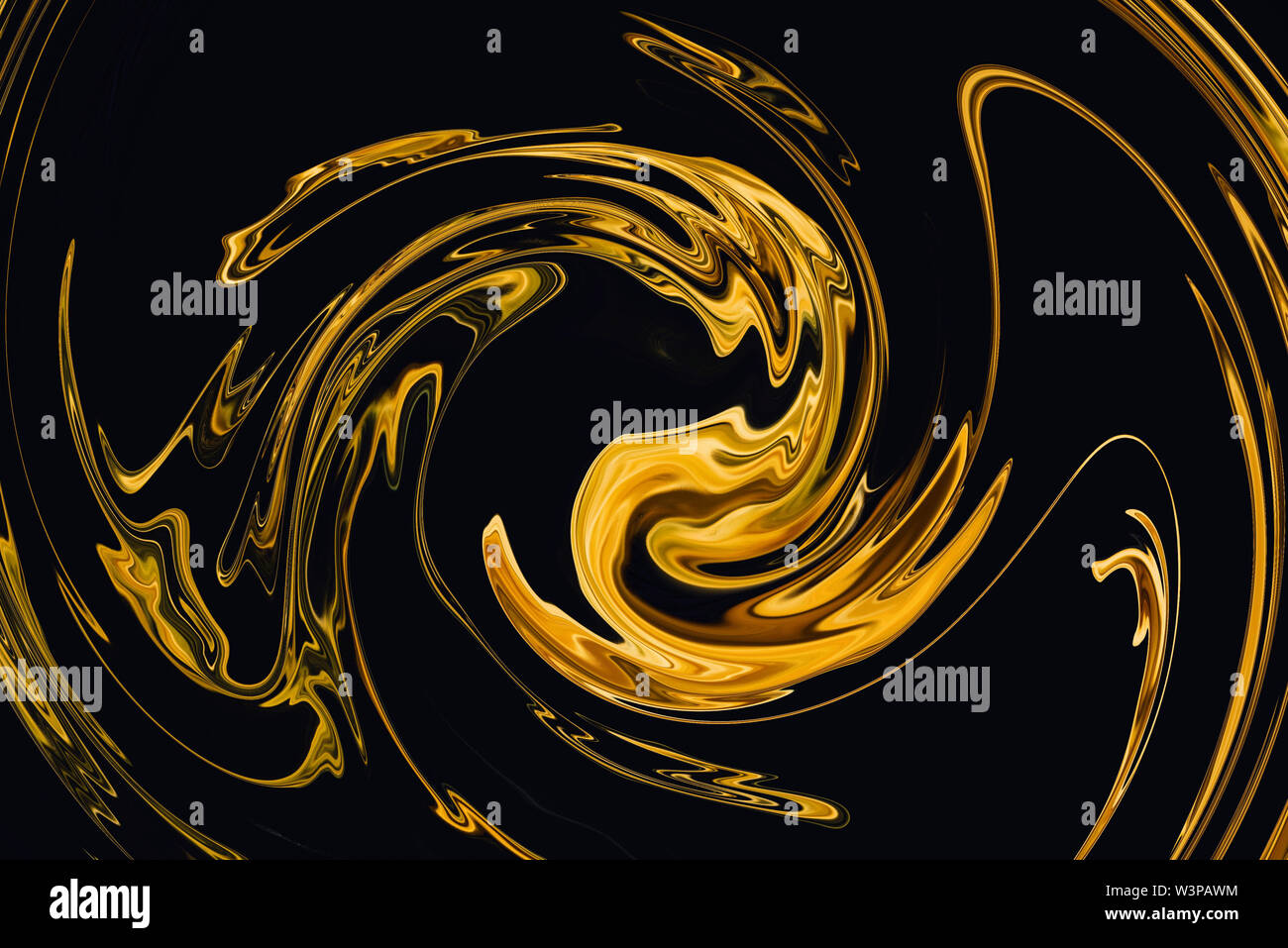 Abstract liquid gold design pattern. Graphic painting in golden color ...