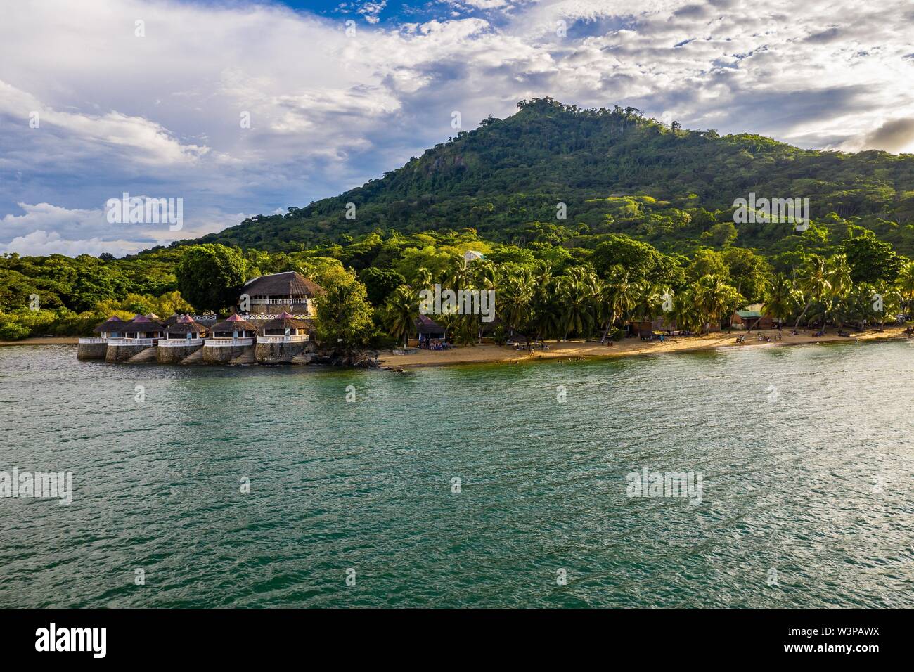 Hotel le Baobab, Ankify, Diana region, drone shot, North Madagascar ...