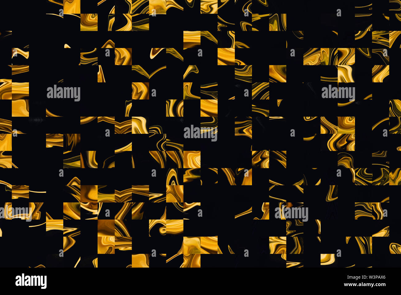 Abstract liquid gold design pattern. Graphic painting in golden color ...