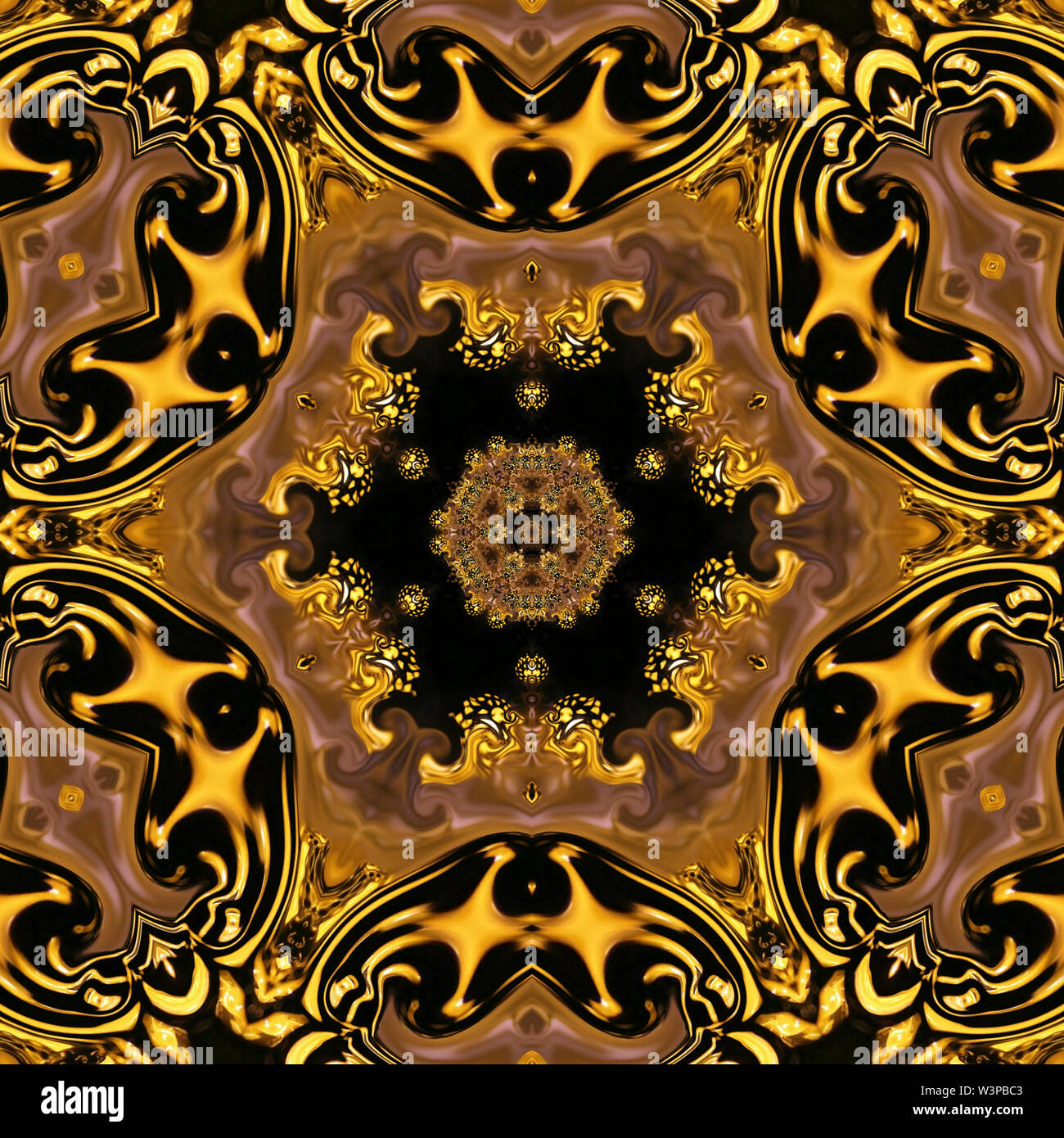 Abstract gold background. Fractal luxury art. Graphic painting golden ...