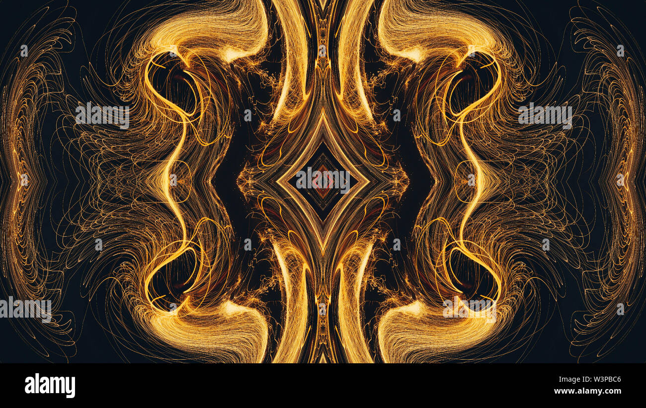 Abstract liquid gold design pattern. Graphic painting in golden color ...