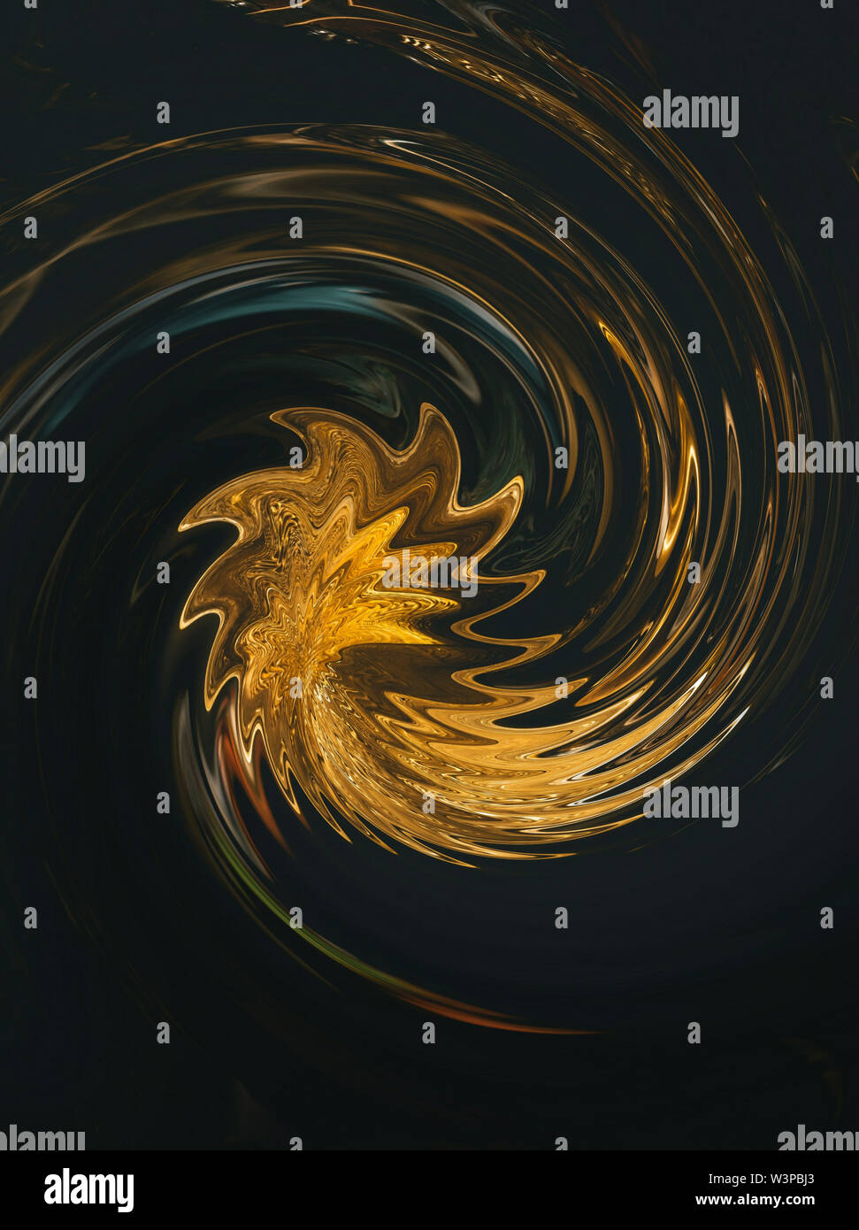 Abstract liquid gold design pattern. Graphic painting in golden color ...