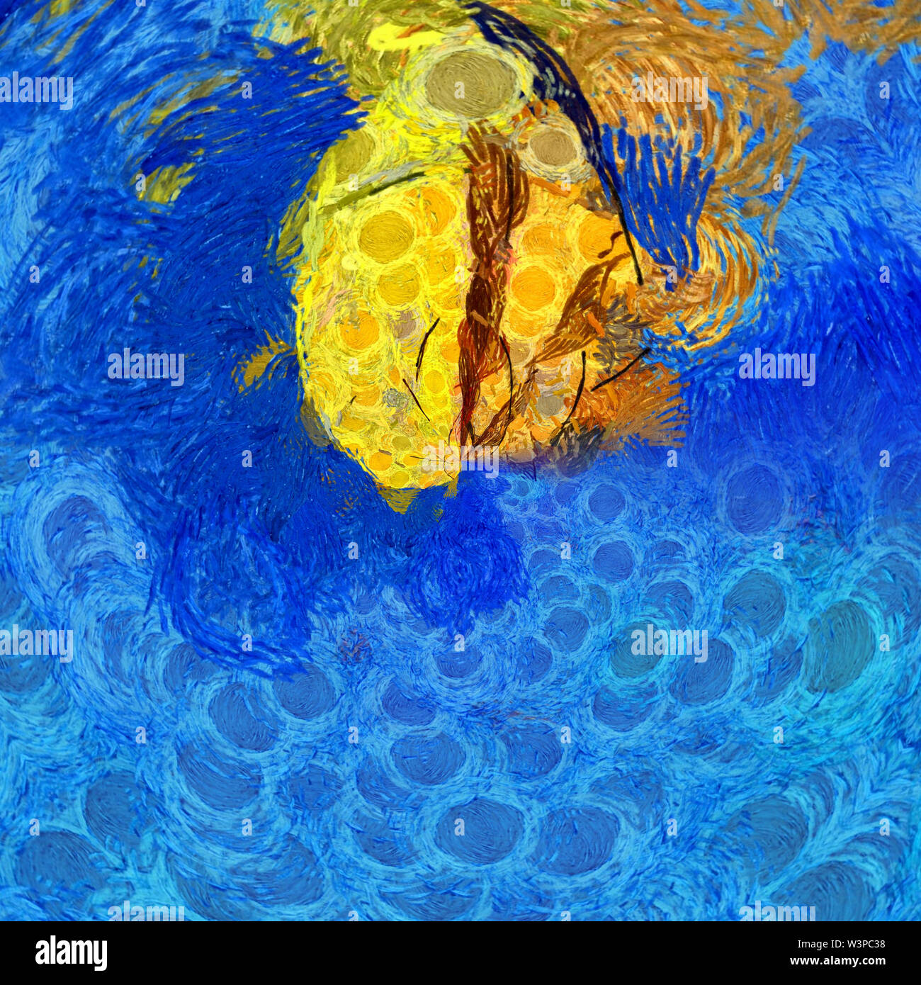 Abstract gold background. Fractal luxury art. Graphic painting golden ...